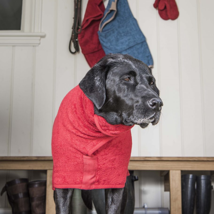 Ruff and Tumble Classic Dog Drying Coats – Brick Red and Sandringham ...